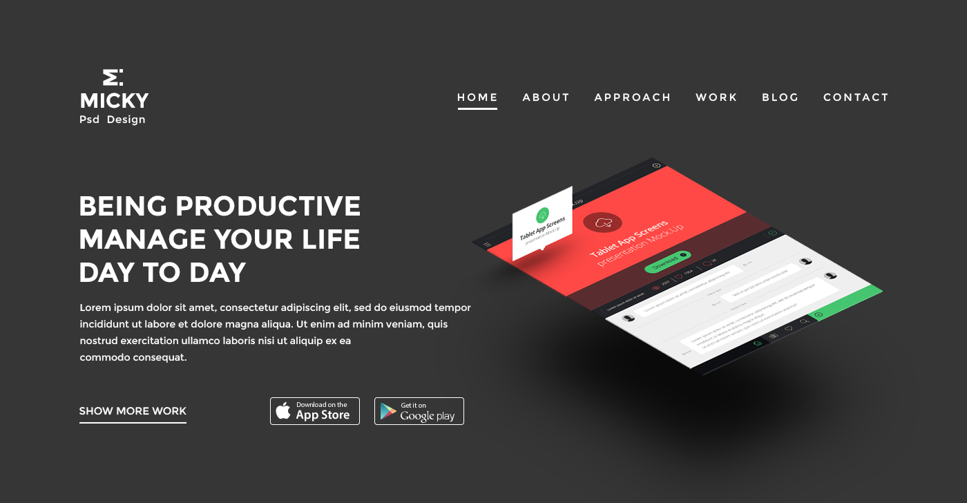 MICKY CREATIVE PSD TEMPLATE by kamleshyadav | ThemeForest